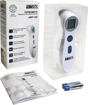 Купить термометр медицинский инфракрасный бесконтактный AMIT-120, 1 шт от 1519 руб. в городе ...