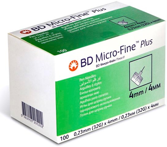 Купить иглы для шприц-ручки BD Micro-Fine Plus 0,23 мм (32G) x 4 мм ...