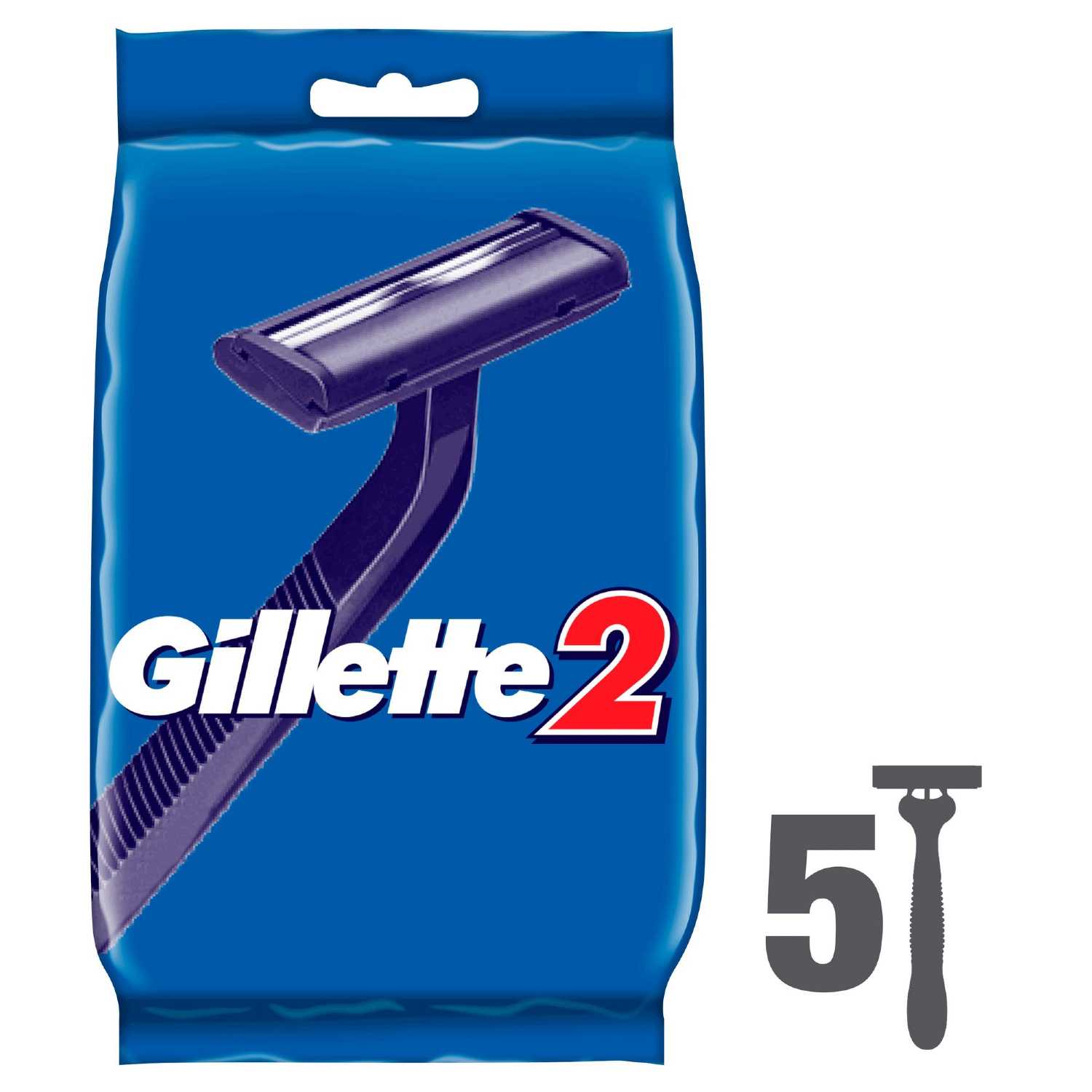 Купить одноразовая мужская бритва Gillette2 5 шт от 127 руб. в городе Москва и Московская ...