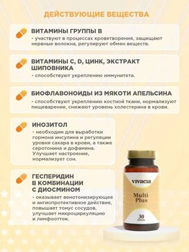 Купить комплекс витаминов и минералов таб 30 шт Vivacia Вивация Multi Plus от 1280 руб. в городе ...