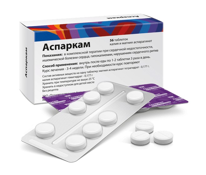 Купить аспаркам таб 56 шт (калия и магния аспарагинат) в городе Москва ...