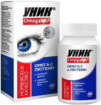 Купить уНИК Омега-3 с лютеином и зеаксантином 60 шт (ПНЖК омега 3) от ...